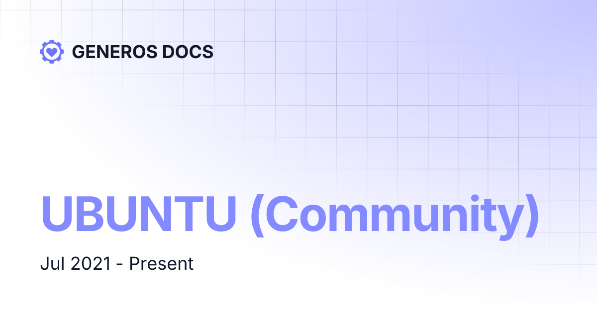 UBUNTU (Community) | GENEROS DOCS
